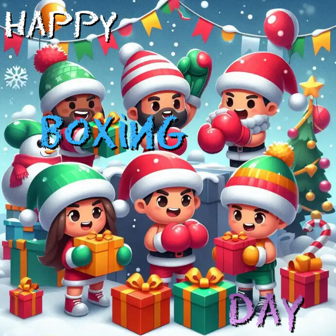 Joyful Happy Boxing Day Instagram Post Template | PosterMyWall