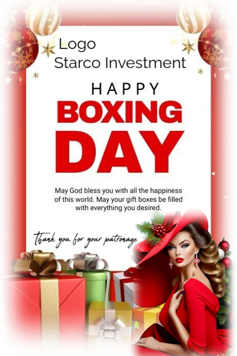 Joyful Happy Boxing Day Poster Poster Template | PosterMyWall