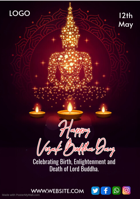 Copy of Joyful Happy Buddha Day Celebration Instagram Portrait ...