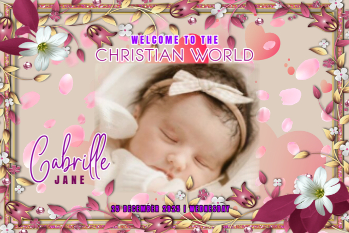 Joyful Happy Christening Poster Template | PosterMyWall