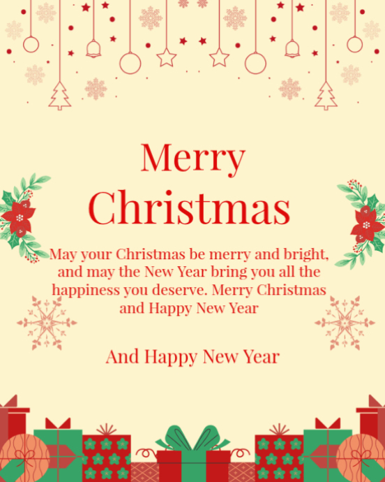 Joyful Happy Christmas Instagram Portrait Template | PosterMyWall