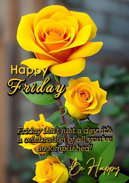 Joyful Happy Friday A4 Template | PosterMyWall