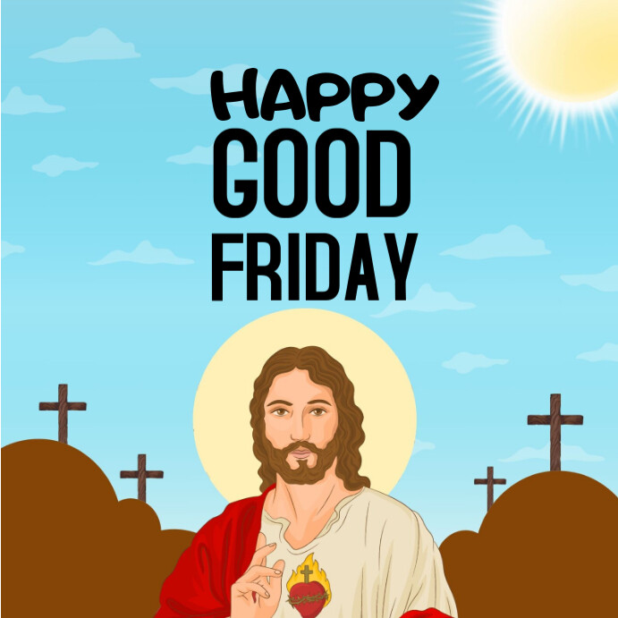 Joyful Happy Good Friday Flyer Instagram Post Template | PosterMyWall