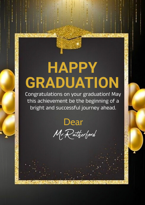 Joyful Happy Graduation A4 Template | PosterMyWall