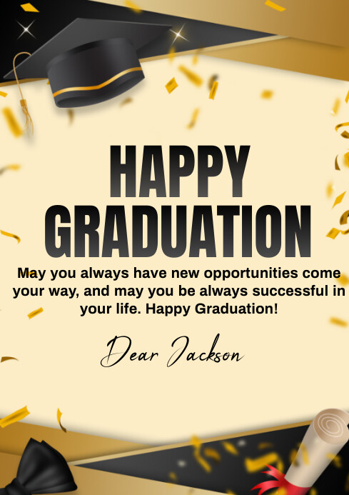 Joyful Happy Graduation A4 Template | PosterMyWall