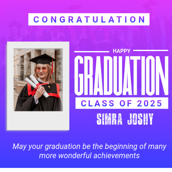 Joyful Happy Graduation Instagram Post Template | PosterMyWall