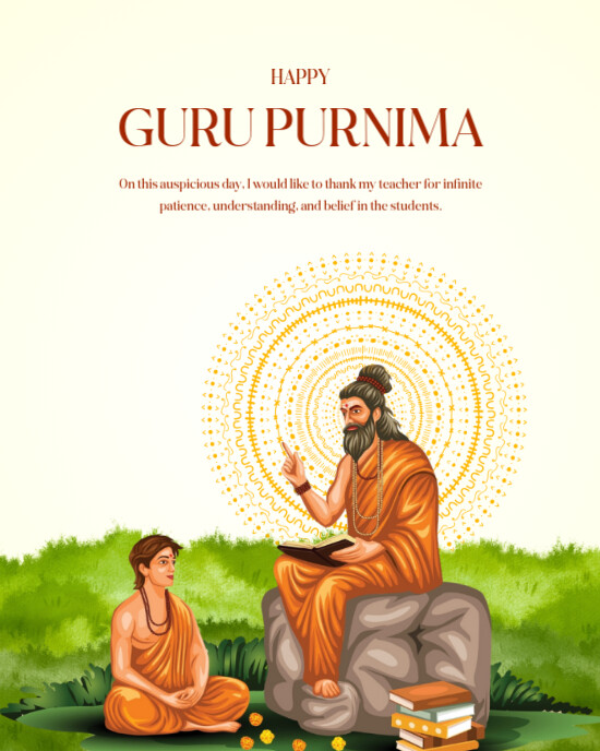 Copy of Joyful Happy Guru Purnima Online Wish Flyer Template Instagram ...
