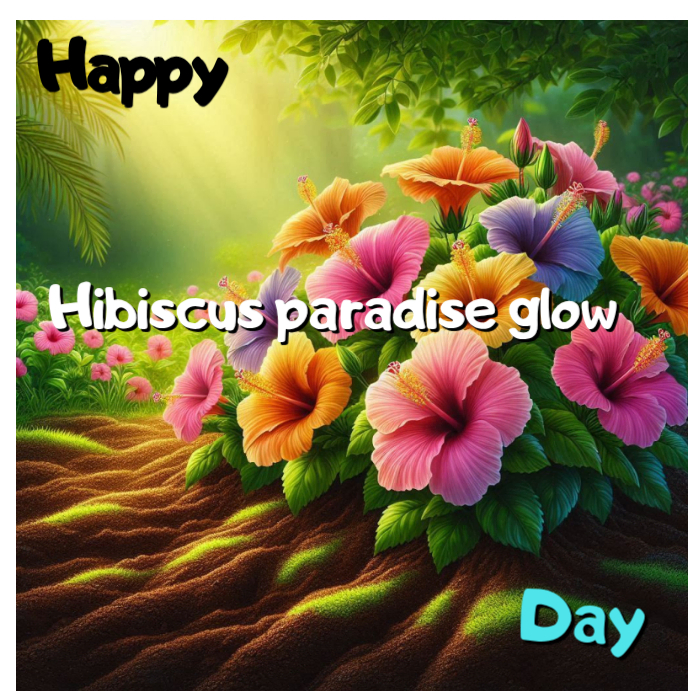 Plantilla de Joyful Happy Hibiscus Paradise Glow Day Instagram Post ...