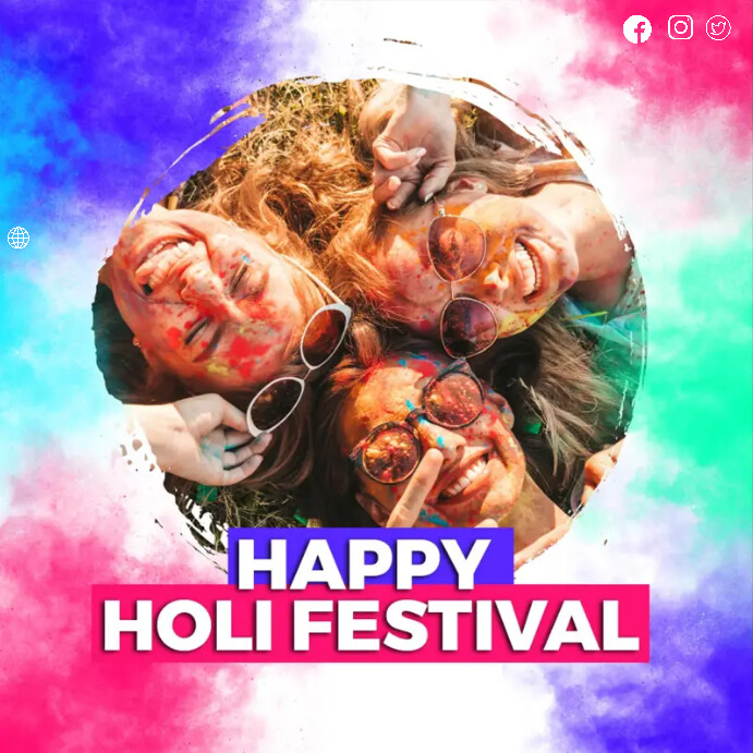 Joyful Happy Holi Festival Design Instagram P Template | PosterMyWall