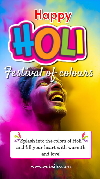 Joyful Happy Holi Whatsapp Status Template | PosterMyWall