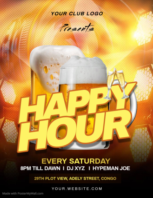 Copy of Joyful Happy Hour Flyer (us Letter) | PosterMyWall
