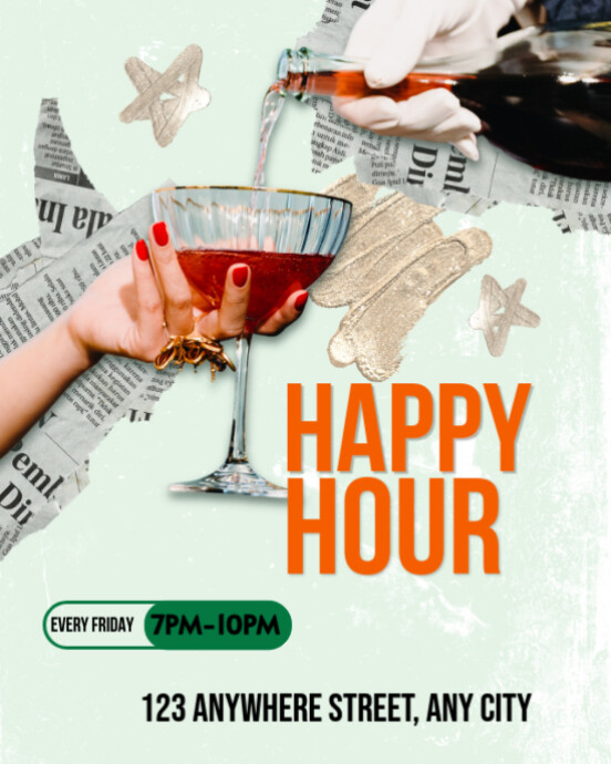 Joyful Happy Hour Template Instagram Portrait | PosterMyWall