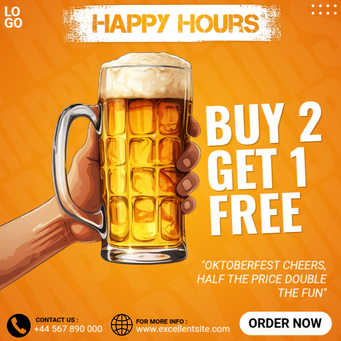 Joyful Happy Hours Sale Instagram Post Template | PosterMyWall