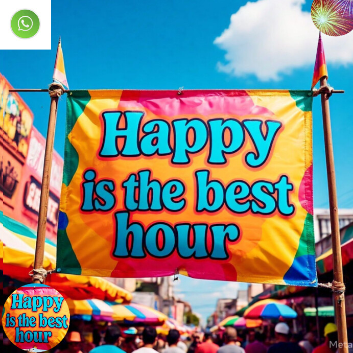 Joyful Happy Is The Best Hour Instagram Post Template | PosterMyWall