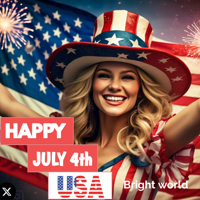 Plantilla de Joyful Happy July 4th Independence Day Insta | PosterMyWall