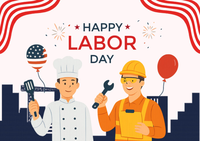 Joyful Happy Labor Day A4 Template | PosterMyWall