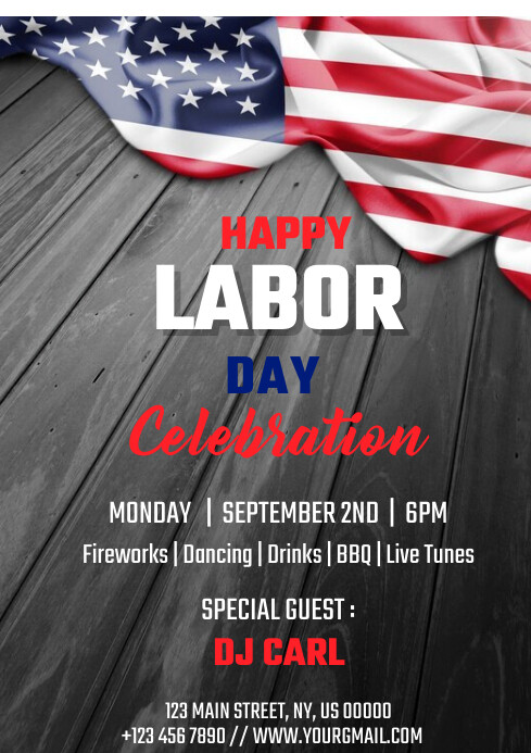 Copy of Joyful Happy Labor Day A4 | PosterMyWall