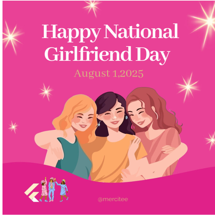 Joyful Happy National Girlfriend Day Logo Template | PosterMyWall