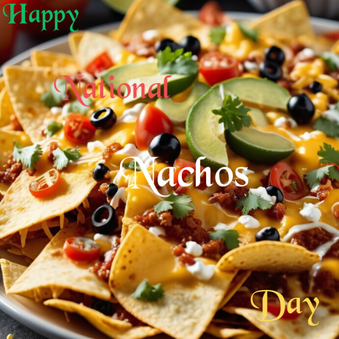 Joyful Happy National Nachos Day Instagram Post Template | PosterMyWall