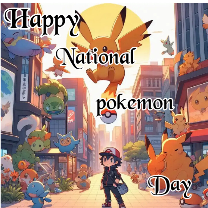 Joyful Happy National Pokemon Day Instagram Post Template | PosterMyWall