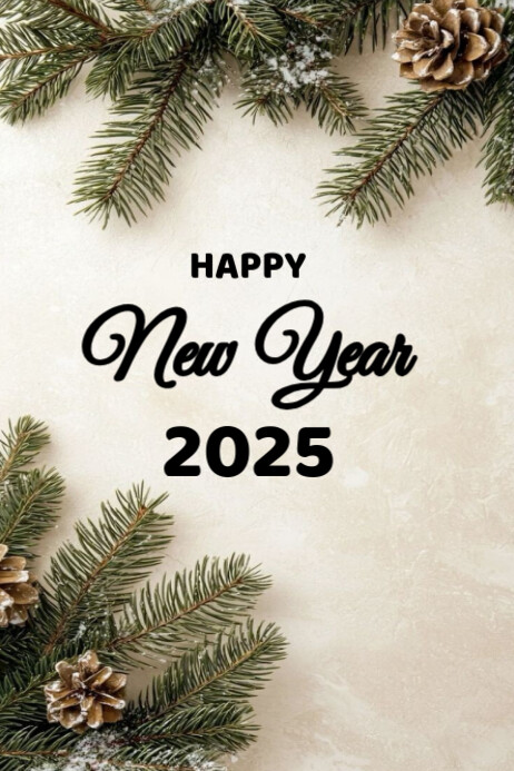 Joyful Happy New Year 2025 Templates And Online Greeting Cards Poster ...