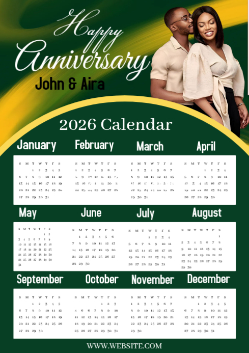 Plantilla de Joyful Happy New Year 2026 Calendar A4 | PosterMyWall