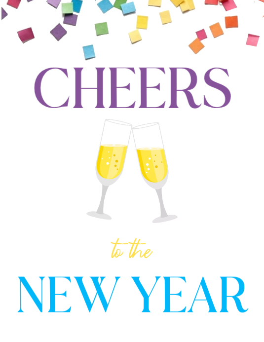 Joyful Happy New Year 2026 Cheers Well Wishes Flyer Card Printable ...