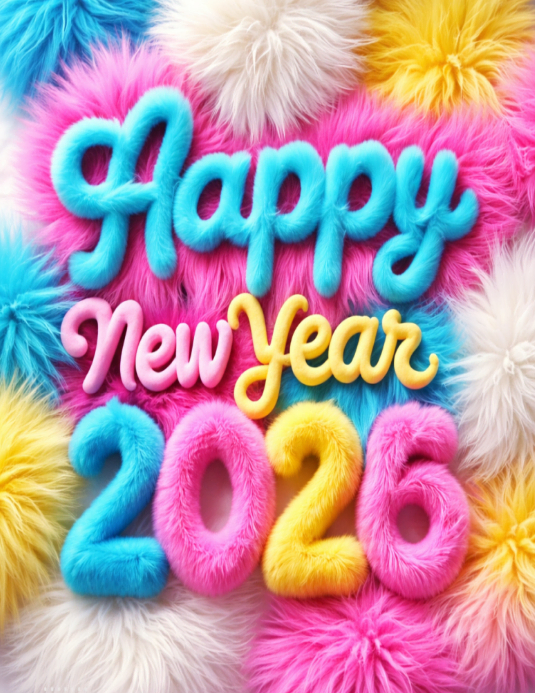 Modèle Joyful Happy New Year 2026 Colorful Design Flyer (us Letter ...