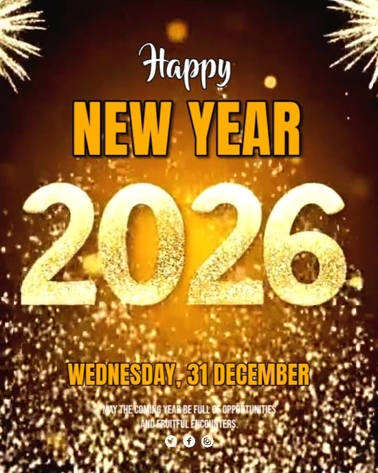 Joyful Happy New Year 2026 Instagram Portrait Template | PosterMyWall