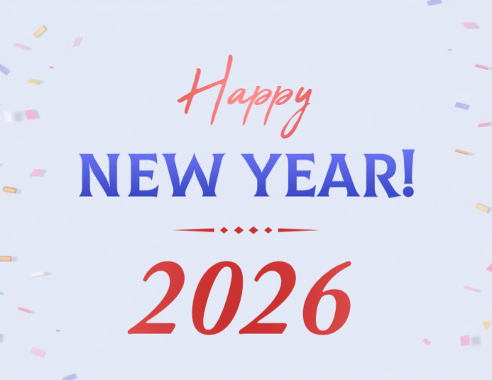 Joyful Happy New Year 2026 Post Social Media Flyer Well Wishes Card ...