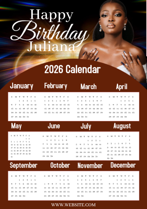 Plantilla de Joyful Happy New Year Calendar 2026 A4 | PosterMyWall