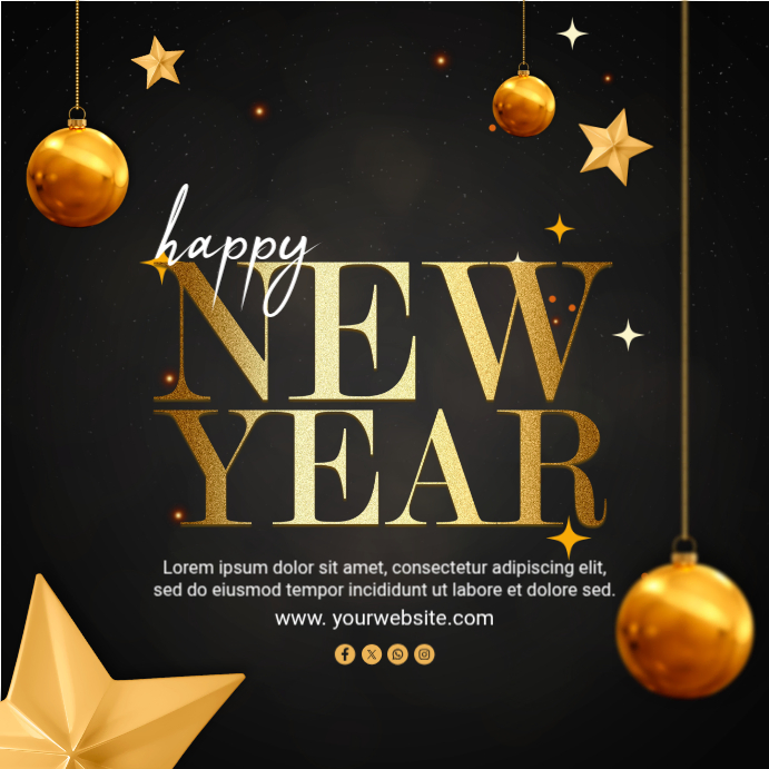 Joyful Happy New Year Instagram Post Template | PosterMyWall