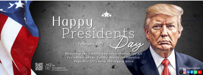 Copy of Joyful Happy Presidents Day Company Design Facebook Cover Photo | PosterMyWall