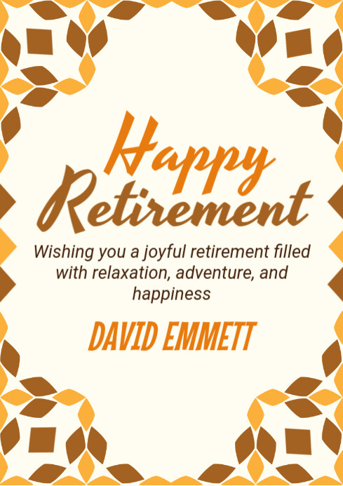 Plantilla de Joyful Happy Retirement A4 | PosterMyWall