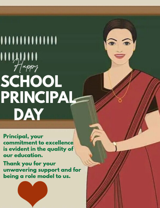 Joyful Happy School Principal’s Day Flyer (us Letter) Template ...