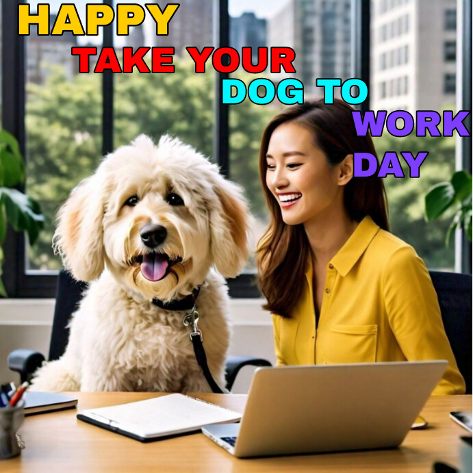 Joyful Happy Take Your Dog To Work Day Instag Template | PosterMyWall