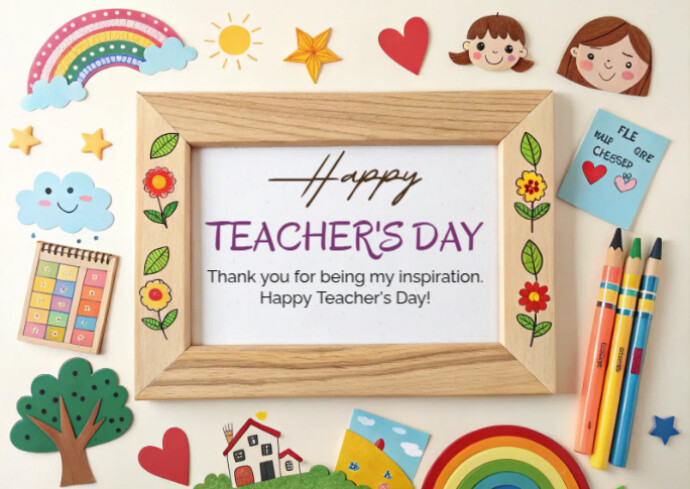Joyful Happy Teachers Day Celebration Wishes 5 October Postcard ...