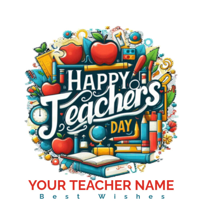 Copy of Joyful Happy Teachers Day With School Logo | PosterMyWall