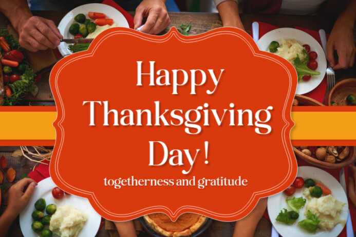 Joyful Happy Thanksgiving Day Label Template | PosterMyWall