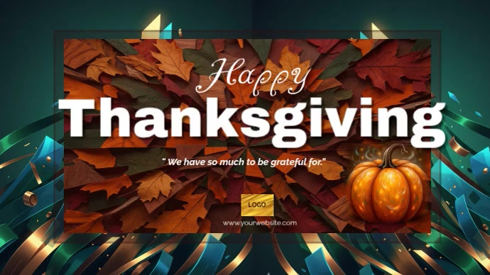 Joyful Happy Thanksgiving Digital Display (16:9) Template | PosterMyWall