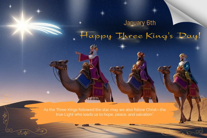 Joyful Happy Three Kings Poster Template | PosterMyWall