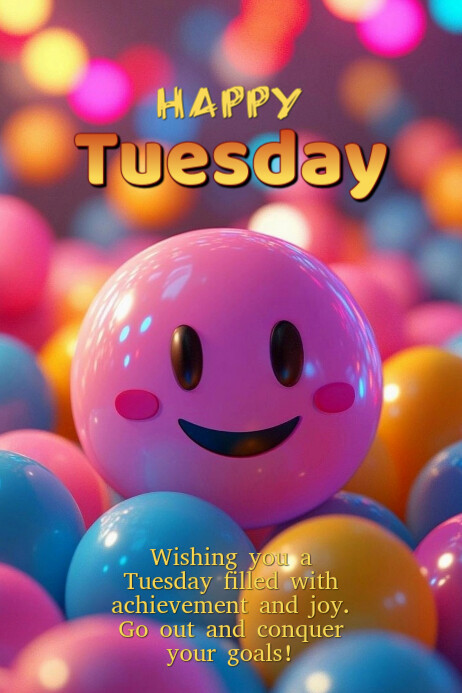 Joyful Happy Tuesday Banner 4' × 6' Template | PosterMyWall