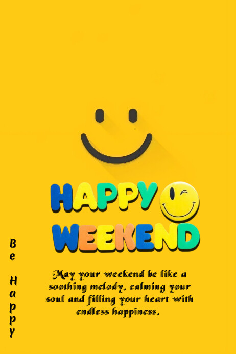 Joyful Happy Weekend Banner 4' × 6' Template | PosterMyWall