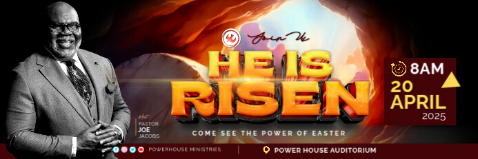 Joyful He Is Risen Banner Banner 2' × 6' Template | PosterMyWall