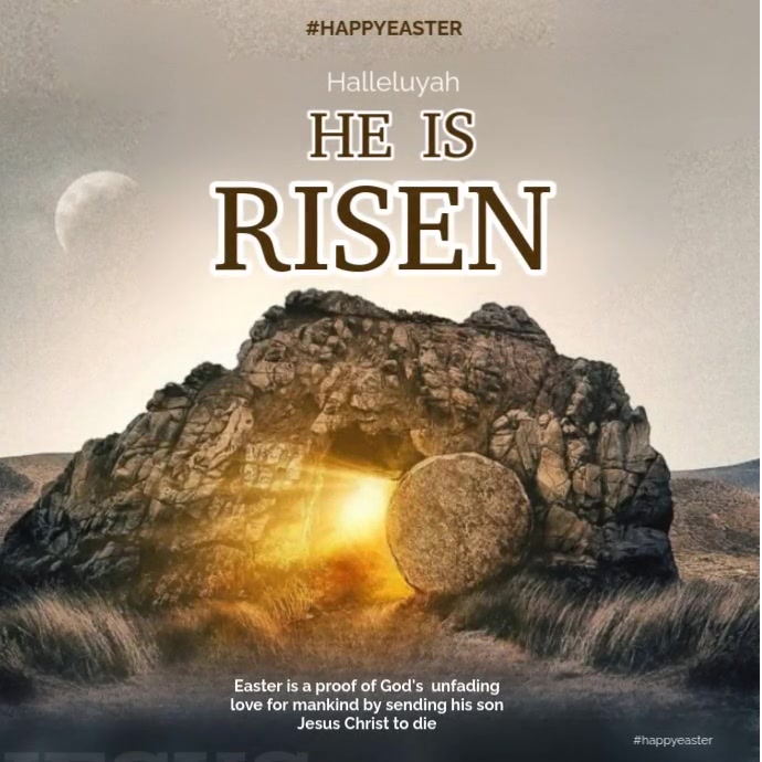 Joyful He Is Risen Instagram Post Template | PosterMyWall
