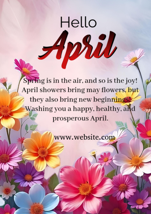 Copy of Joyful Hello April A4 | PosterMyWall