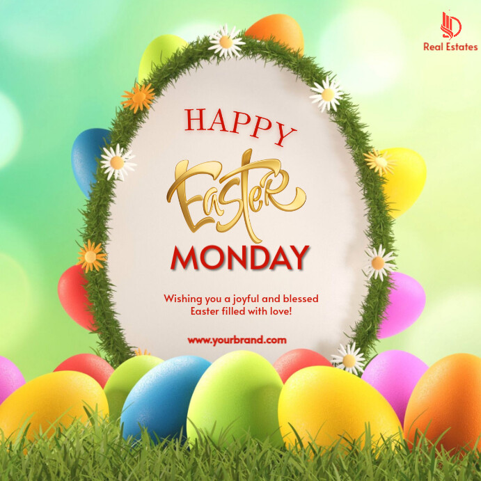 Copy of Joyful Hello Easter Monday Message Instagram Post | PosterMyWall