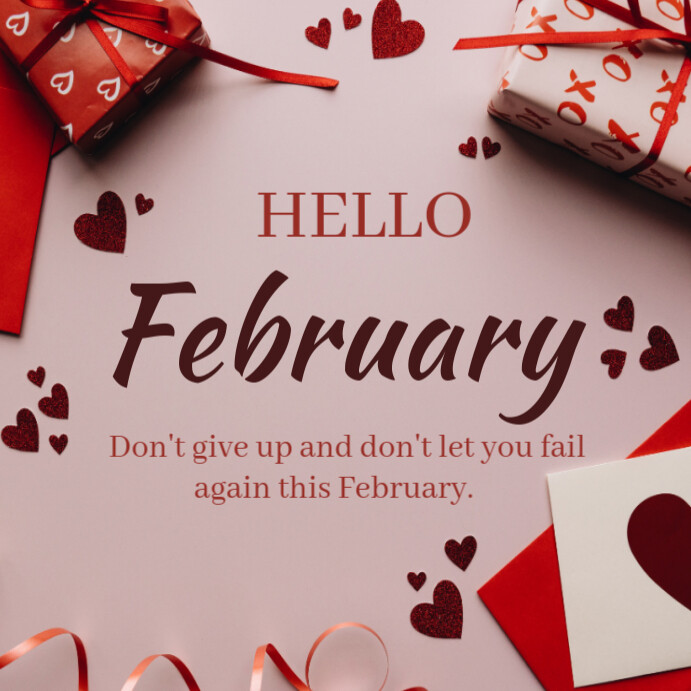 Joyful Hello February Instagram Post Template | PosterMyWall