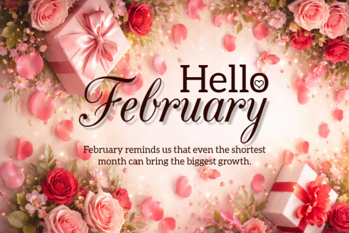 Joyful Hello February Love Theme Design Poster Template | PosterMyWall