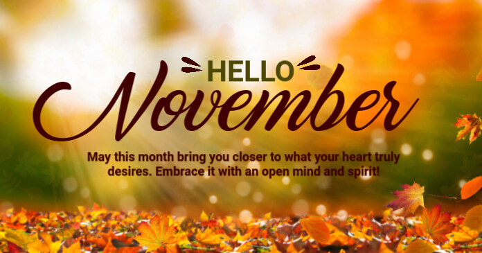 Joyful Hello November Facebook Shared Image Template | PosterMyWall